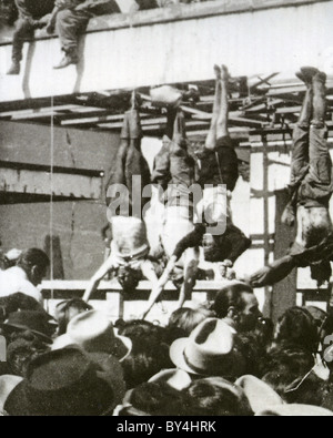 Benito Mussolini e Claretta Petacci appesi capovolti in una stazione di ...
