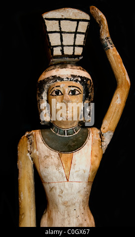 Dipinto statua servo femmina xii Dinastia 1950 BC Egitto Museo Egizio ...