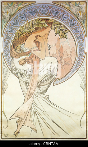 Alphonse Mucha Fiori Foto stock - Alamy