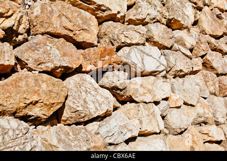 Muro di pietra come sfondo o texture. Un esempio di muratura come un ...