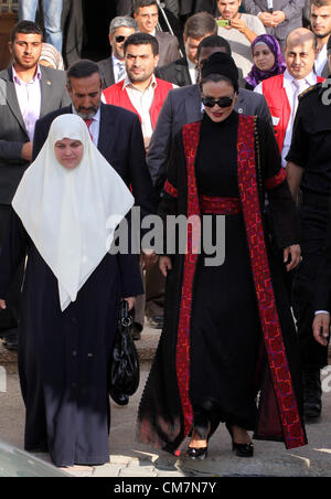 Gaza's Hamas Prime Minister Ismail Haniyeh, center, and Fathi Hamad ...