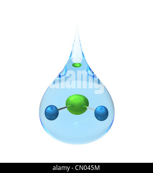 La molecola di acqua H2O 3D rende la struttura chimica Foto stock - Alamy
