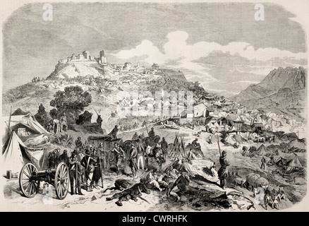Castrogiovanni, antica Enna, Italia, antica stampa 1840 Foto stock - Alamy