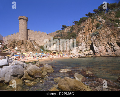 Città medievale fortificata di Tossa de Mar, Girona, Catalogna, Spagna ...