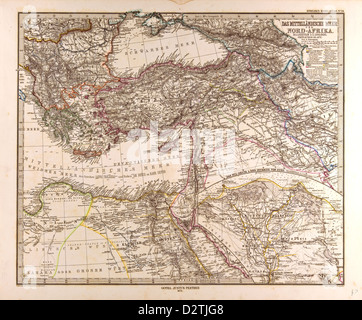 Mappa del Mediterraneo di Gotha Justus Perthes Foto stock - Alamy