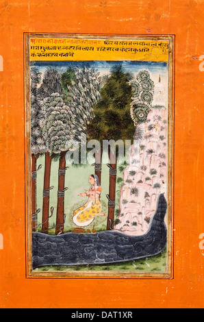 Asavari Ragini, quarta moglie di Shri Raga, Folio di un Ragamala ...