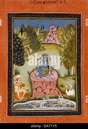 Asavari Ragini, quarta moglie di Shri Raga, Folio di un Ragamala ...