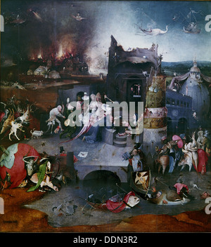 "La tentazione di Sant'Antonio", pannello centrale del trittico di Hieronymus Bosch. Lisbona ...