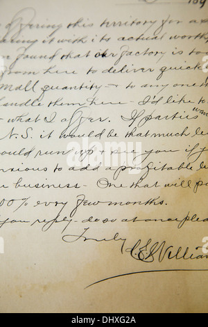 Lettera vecchia scrittura vintage 1800 arte antica di età Foto stock ...