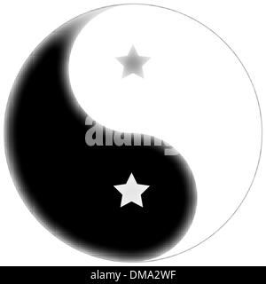 Simbolo di Yin yang isolato. Daoismo, taoismo religioso segno d'oro su ...
