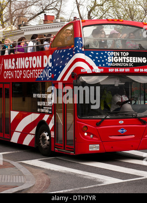 Open top tour bus, Washington DC Foto stock - Alamy