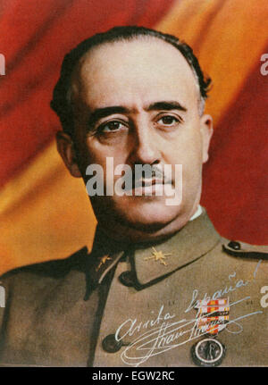 FRANCISCO FRANCO (1892-1975) Spagnolo Caudilo sventolare dal balcone ...