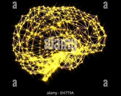 Rete neurale. Computer illustrazione del cervello della rete neurale ...