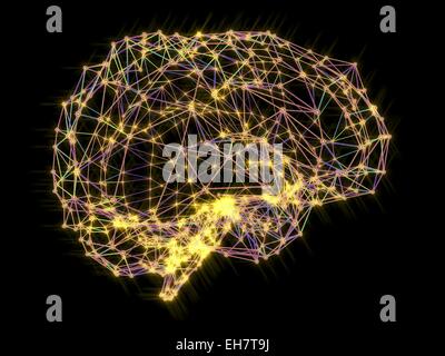 Rete neurale. Computer illustrazione del cervello della rete neurale ...