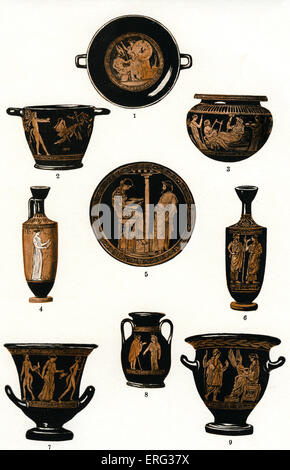 Lo sviluppo della ceramica greca, la piastra 2 di 4. 1 nero figura vaso ...