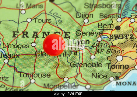Lione (Francia) sulla mappa Foto stock - Alamy