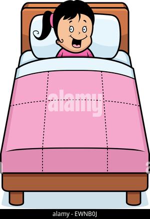 Un felice cartoon bambino pronto per andare a dormire Immagine e ...