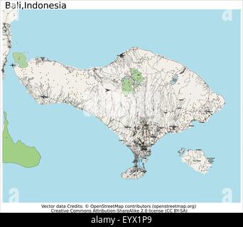 Mappa di Bali Immagine e Vettoriale - Alamy