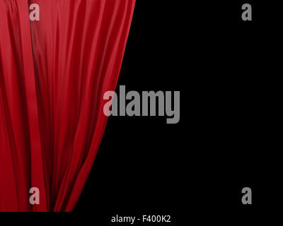 Apertura sipario rosso su sfondo nero Foto stock - Alamy