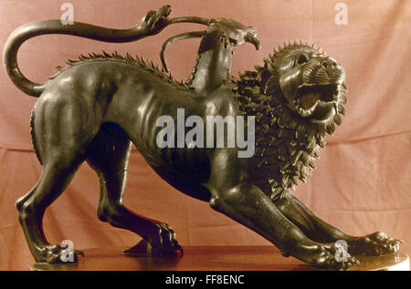 La Chimera di Arezzo, un V secolo a.c. scultura in bronzo, è uno dei ...