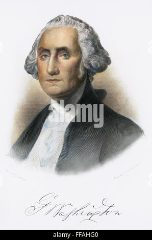 Ritratto di George Washington (1732-1799) un uomo politico americano ...