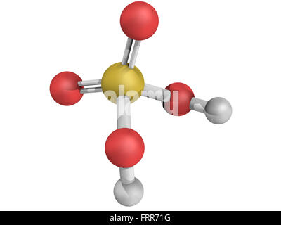 Acido solforico (H2SO4) acido minerale forte molecola. Gli atomi sono ...