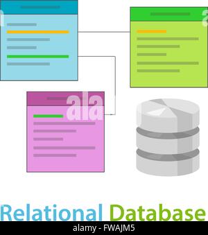 Database relazionale icona vettore isolato su sfondo trasparente ...