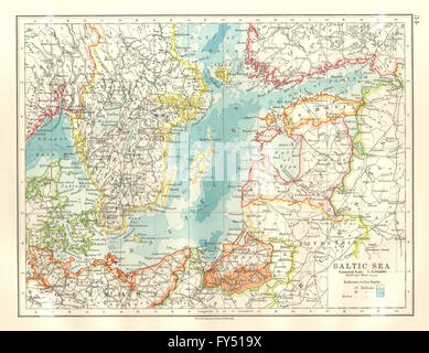 Mar Baltico Mappa Politico con capitelli, confini nazionali importanti ...