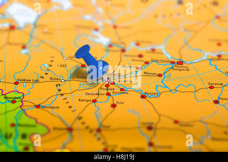 Russia mappa politico con capitale Mosca, i confini nazionali ...