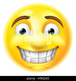 Un affascinante gli Emoji emoticon Smiley face carattere con un ...