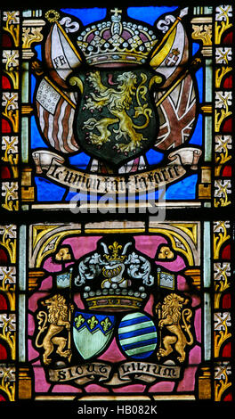 Vetrata raffigurante un leone come simbolo della forza (Fortitudo in ...