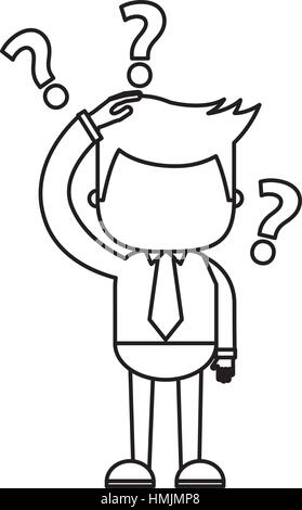Imprenditore divertente con dubbio carattere serie icona illustrazione ...