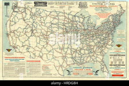 Mappa delle autostrade nazionali degli Stati Uniti che mostra le ...