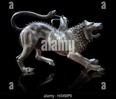 Etrusca statua in bronzo del mitico Chimera conosciuta come 'Chimera di ...