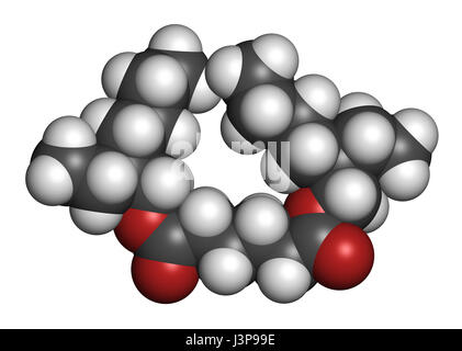 Bis(2-etilesil) adipato (DEHA, diisoottil adipato) molecola ...