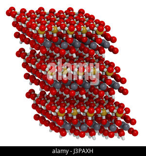 La caolinite minerale di argilla, struttura cristallina. Mostrate come ...