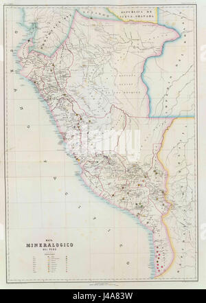Mappa del Perù con regioni e confini Foto stock - Alamy