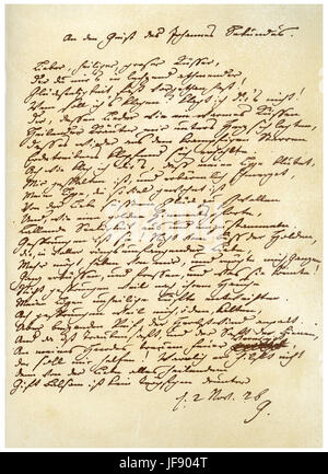 Johann Wolfgang von Goethe 's manoscritto di Prometeo, scritto c.1774 ...