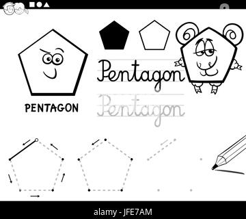 Cartoon Forme Geometriche libro da colorare Foto stock - Alamy