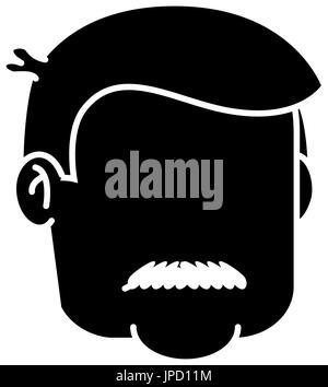 Nonno faccia con i baffi volto icona del fumetto illustrazione ...