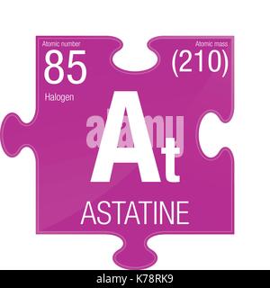 Simbolo astatina. Elemento numero 85 della Tavola periodica degli ...