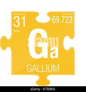 Simbolo gallio. Elemento numero 31 della Tavola periodica degli ...
