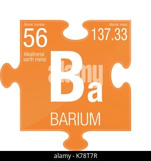 Simbolo di bario. Elemento numero 56 della Tavola periodica degli ...