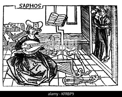 Greco Arpa liuto antico strumento musicale Foto stock - Alamy