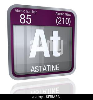 Astato a elemento chimico. Astato segno con numero atomico. Chemical 85 ...