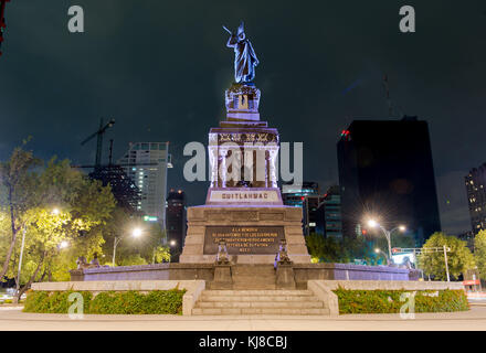 Monumento a cuitlahuac lungo il Paseo de la Reforma. cuitlahuac era il ...