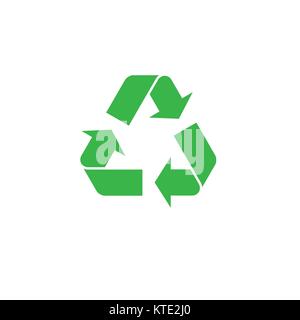 Semplice riciclo nero segno su sfondo bianco. Icona o simbolo per il ...