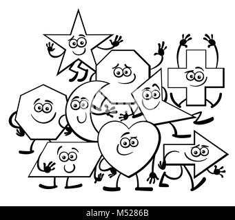 Cartoon Forme Geometriche libro da colorare Foto stock - Alamy