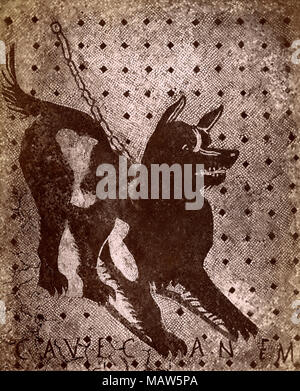 L'Italia. Pompei. 'L'Cave canem" (attenzione al cane). Il mosaico in ...