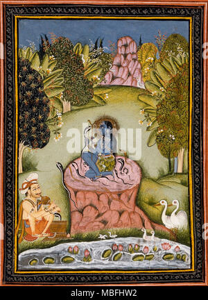 Asavari Ragini, quarta moglie di Shri Raga, Folio di un Ragamala ...